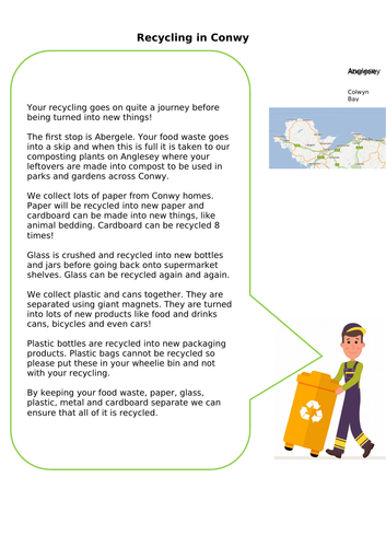 Recycling Comprehension | Teaching Resources