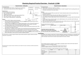 Aqa Gcse Chemistry Required Practical Broadsheets Teaching Resources