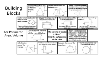 Building Blocks - Perimeter, Area, Volume | Teaching Resources