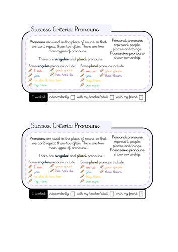 Year 4 English Writing Success Criteria | Teaching Resources