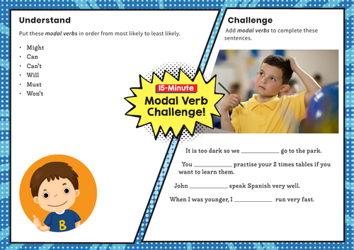 Modal Verbs – Y5 SPaG Challenge Mat | Teaching Resources