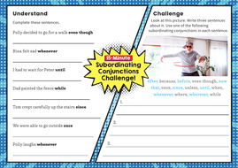Subordinating Conjunctions – Y3 SPaG Challenge Mat | Teaching Resources