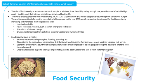 AQA GCSE Food Preparation & Nutrition section 5 lesson 4 ...