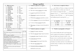 French GCSE manger équilibré: food and healthy diet key vocabulary ...