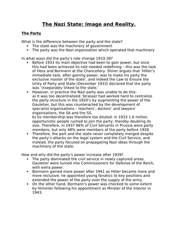 The Nazi State | Teaching Resources