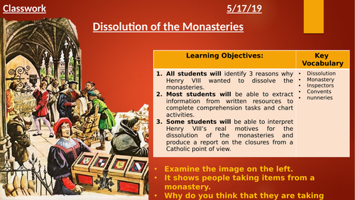 Dissolution of the Monasteries | Teaching Resources
