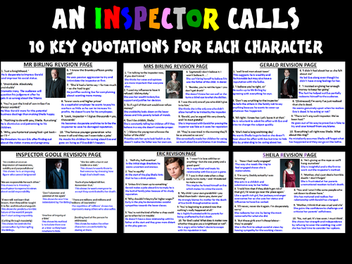 Theme revision cards for An Inspector Calls | Teaching Resources