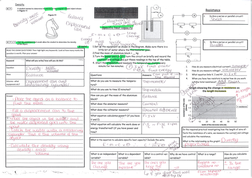 Combined physics paper 1 required practical and 6 mark Q with planning ...