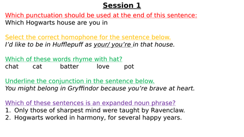 Performance Poetry: The Sorting Hat Song | Teaching Resources