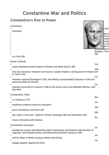 Revision Materials for Constantine | Teaching Resources