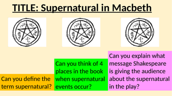 Macbeth supernatural prep lesson and grade 9 model answer and writing ...