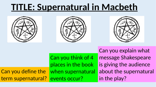 Grade 9 response to attitudes to supernatural in Macbeth | Teaching ...