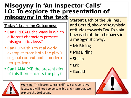 Women and Misogyny in 'An Inspector Calls' | Teaching Resources