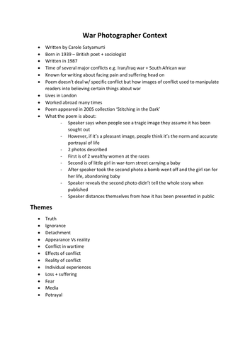 GCSE English Literature 9-1: Edexcel Conflict Poetry - Context for all ...