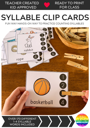 Syllable Clip It Cards | Teaching Resources