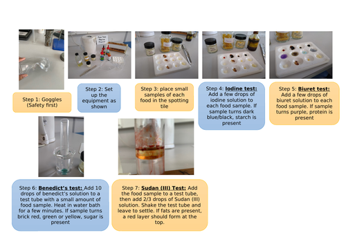 AQA Food tests required prac instruction | Teaching Resources