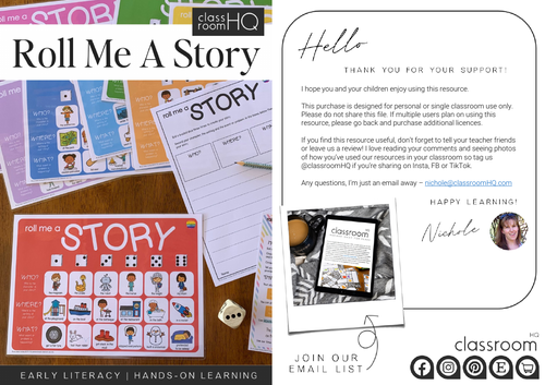 Roll Me A Story Writing Centre | Teaching Resources