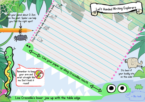 Left Handed writing guide mat | Teaching Resources
