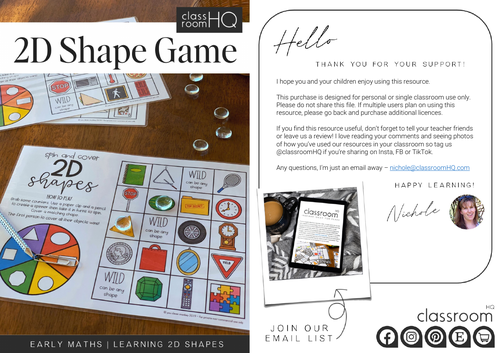 2D Shape Game - Spin + Cover Mats with Real World 2D Shapes | Teaching ...