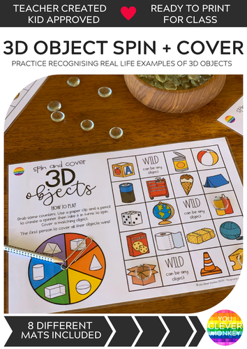 3D Object Spin + Cover Mats | Teaching Resources