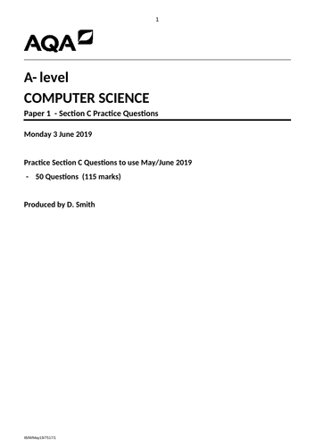 AQA - A-Level Computer Science (Text Adventure) (Short Mock 2 - Section ...