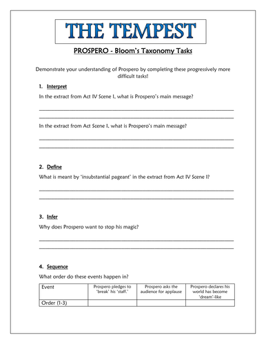 The Tempest - Prospero! | Teaching Resources