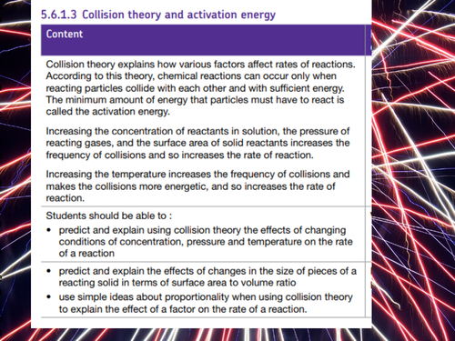 AQA 9-1 combined science collision theory | Teaching Resources