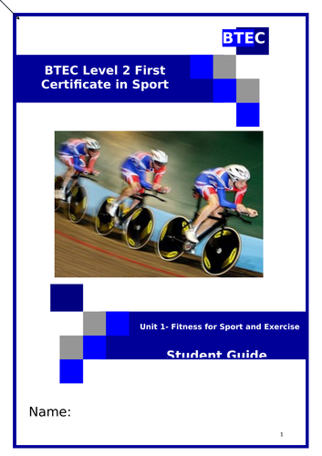 Unit 1 - Fitness for sport and exercise (BTEC Level 2 Sport) | Teaching ...