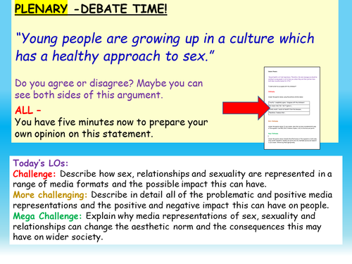 Sex and the Media PSHE | Teaching Resources
