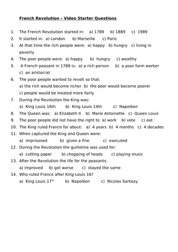 French Revolution - Causes: 1.Three Estates | Teaching Resources