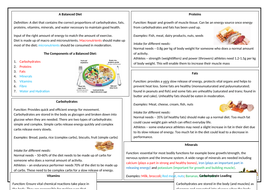 OCR GCSE PE Diet & Nutrition Revision Sheet | Teaching Resources