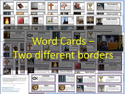 Church Features Word Wall Cards Vocabulary and Worksheets Cut and Paste ...