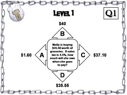 Sales Tax, Tips, and Discounts Activity: Escape Room Math | Teaching ...