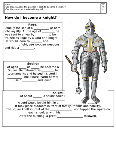 Can I learn about the process it took to become a knight? Can I learn ...