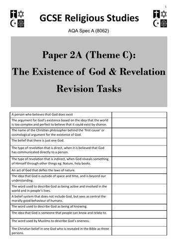 Themes revision activities bundle for AQA GCSE Religious Studies Paper ...