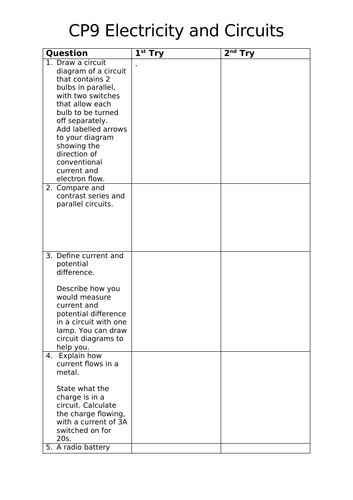 Edexcel Combined Science (9-1) Physics Paper 6 Revision Activities ...