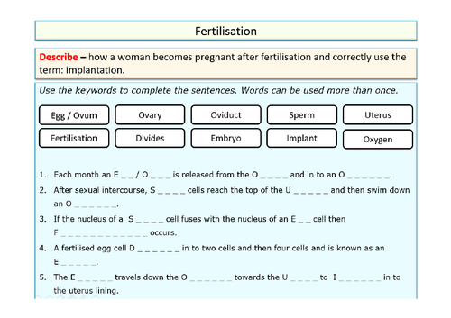 Reproduction - becoming pregnant for KS3 and KS4 Biology (Science ...