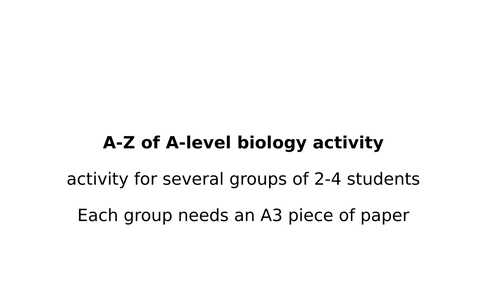 Fun activity for use in revising A-level biology Key words and ...
