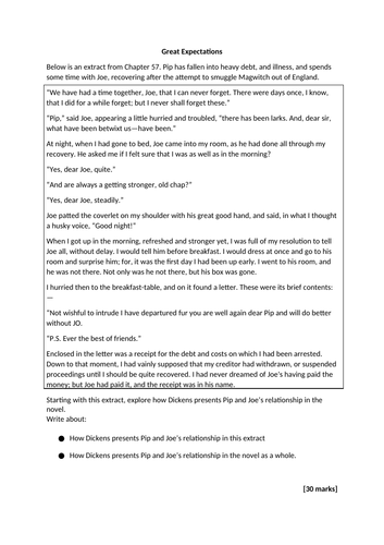 AQA GCSE English Literature Great Expectations Practice Questions ...