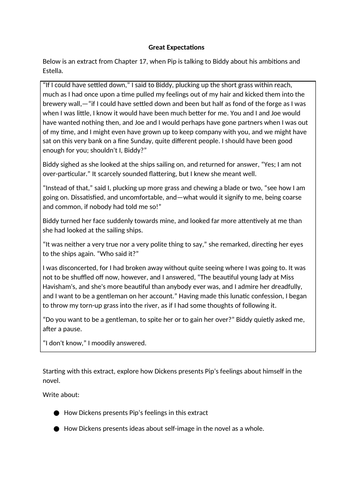 AQA GCSE English Literature Great Expectations Practice Questions ...