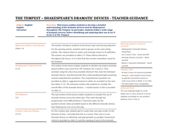 The Tempest - Shakespeare's Dramatic Devices! | Teaching Resources