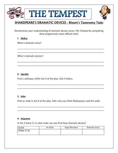 The Tempest - Shakespeare's Dramatic Devices! | Teaching Resources The Tempest - Shakespeare's Dramatic Devices! | Teaching Resources