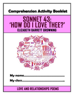 Sonnet 43: 'How Do I Love Thee?' Comprehension Activities Booklet ...