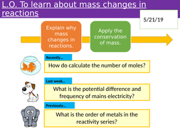GCSE Chemistry Mass Changes in Reactions | Teaching Resources