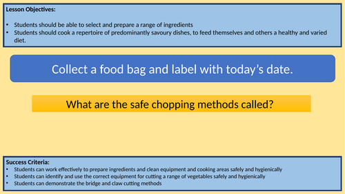 Year 7 Introduction to Food & Nutrition | Teaching Resources