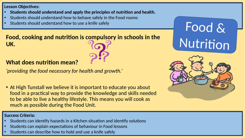 Year 7 Introduction to Food & Nutrition | Teaching Resources
