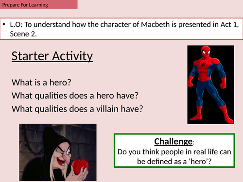 Macbeth - To understand how the character of Macbeth is presented in ...