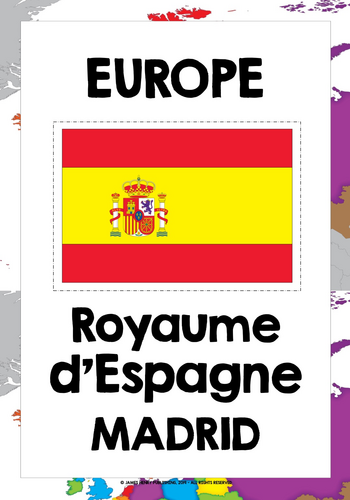 FRENCH EUROPE COUNTRIES, CAPITALS, FLAGS POSTERS | Teaching Resources