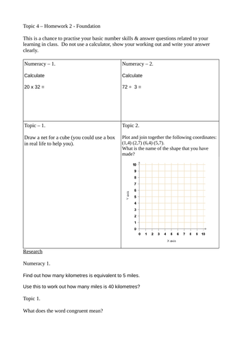 Geometrical Reasoning Homework Pack. | Teaching Resources