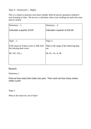 Collecting and representing data homework pack. Maths KS3/GCSE ...